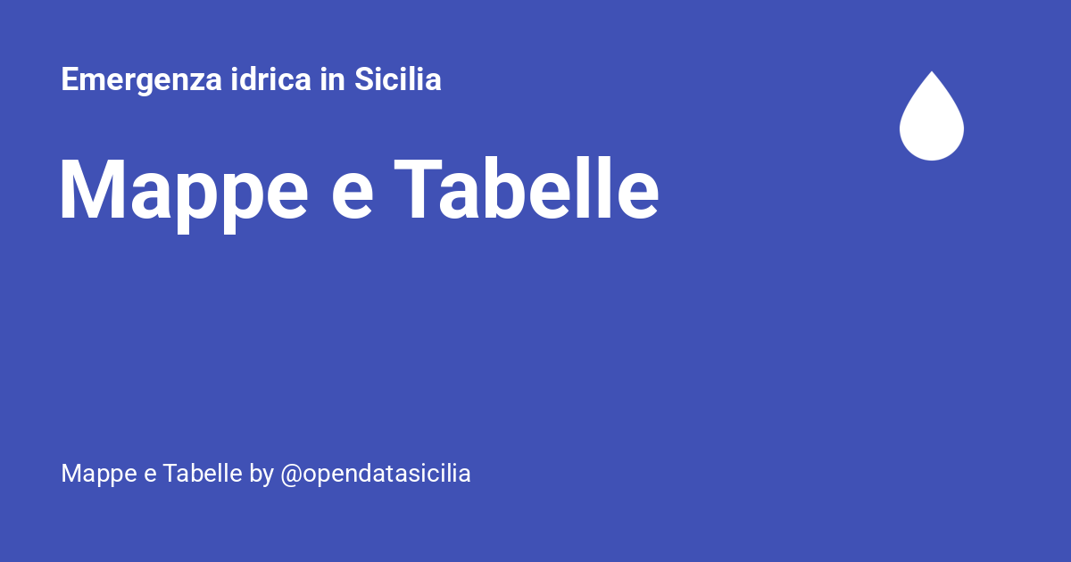 Mappe e Tabelle - Emergenza idrica in Sicilia