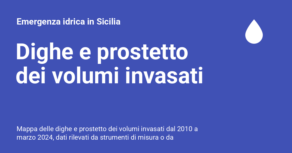 Dighe e prostetto dei volumi invasati - Emergenza idrica in Sicilia